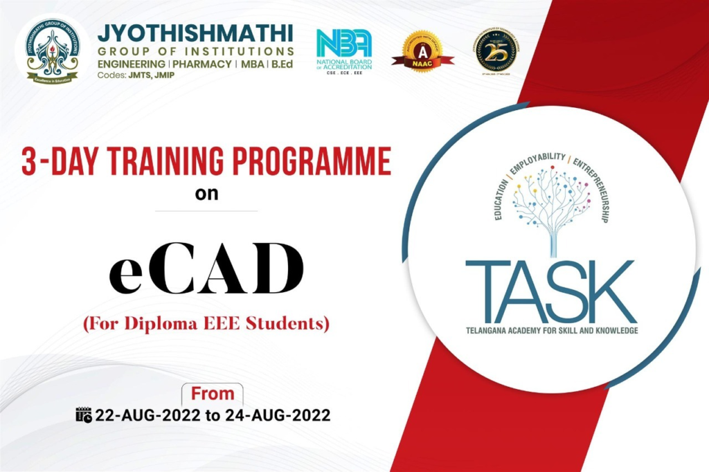 3 - Day Training Programme on eCAD - Best Engineering Colleges in Karimnagar | B Tech Colleges ...
